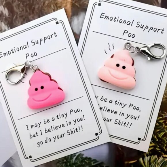 Accessories | Emotional Support Poo Keychain Blue Light Beige Available ...